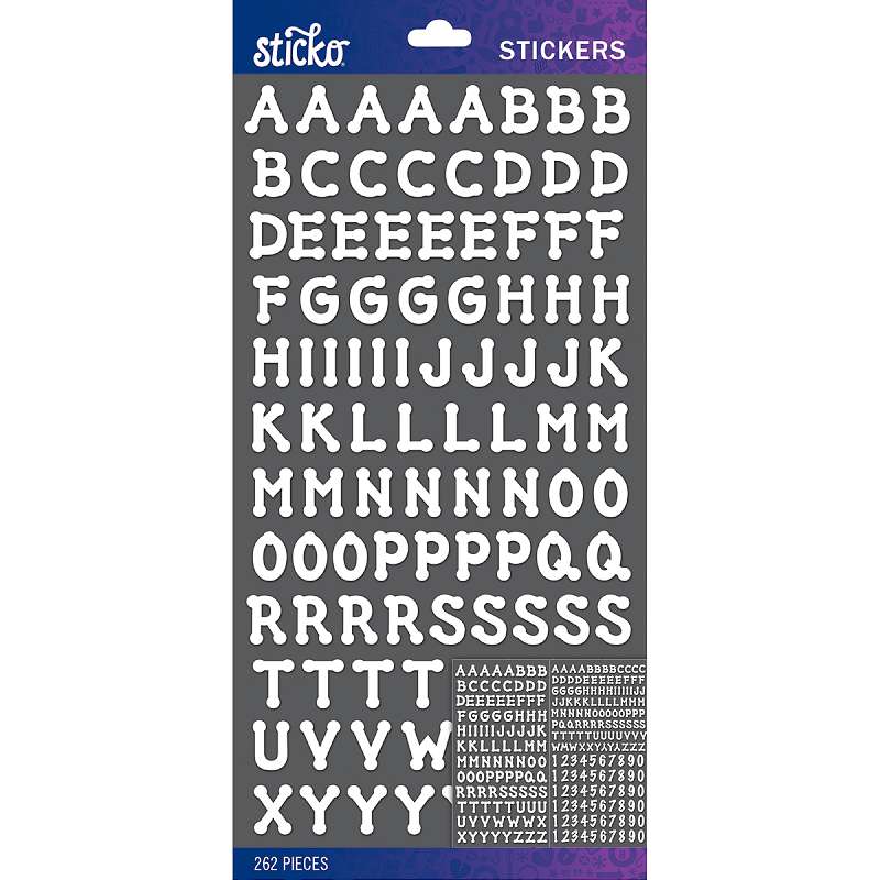 Sticko Alphabet Stickers White Dot Small | eBay